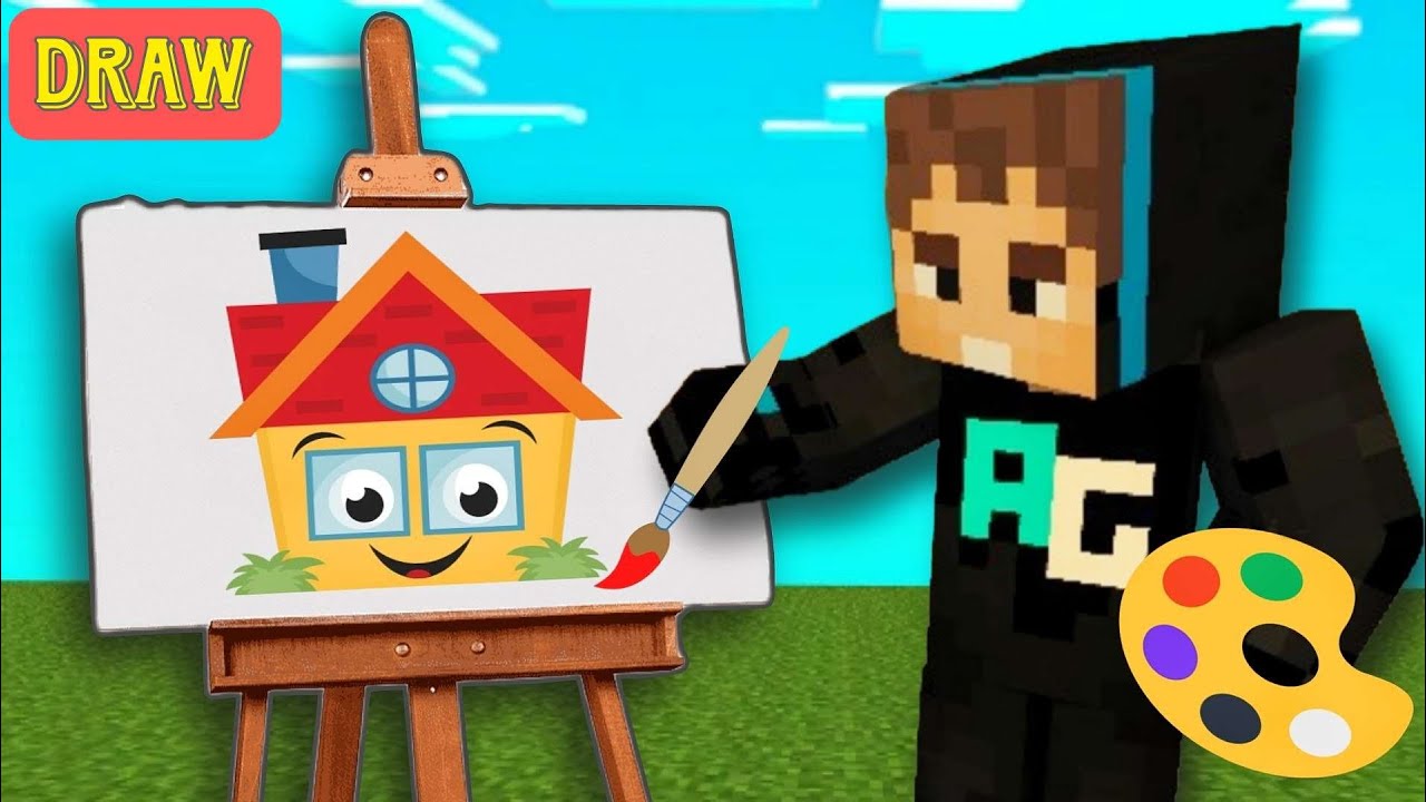 NOOB vs PRO: DRAWING BUILD COMPETITION in Minecraft - YouTube