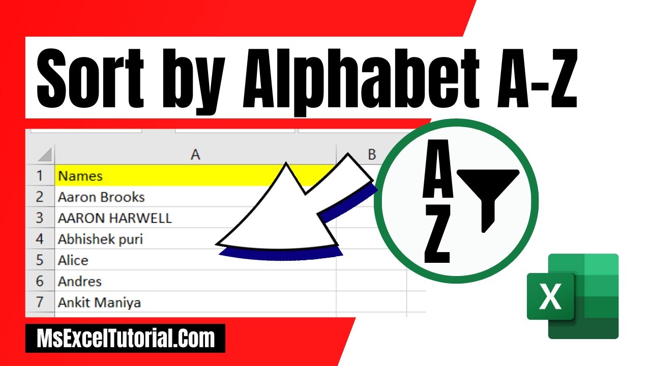 How to Sort by Alphabet in Excel Basic Tutorial - YouTube