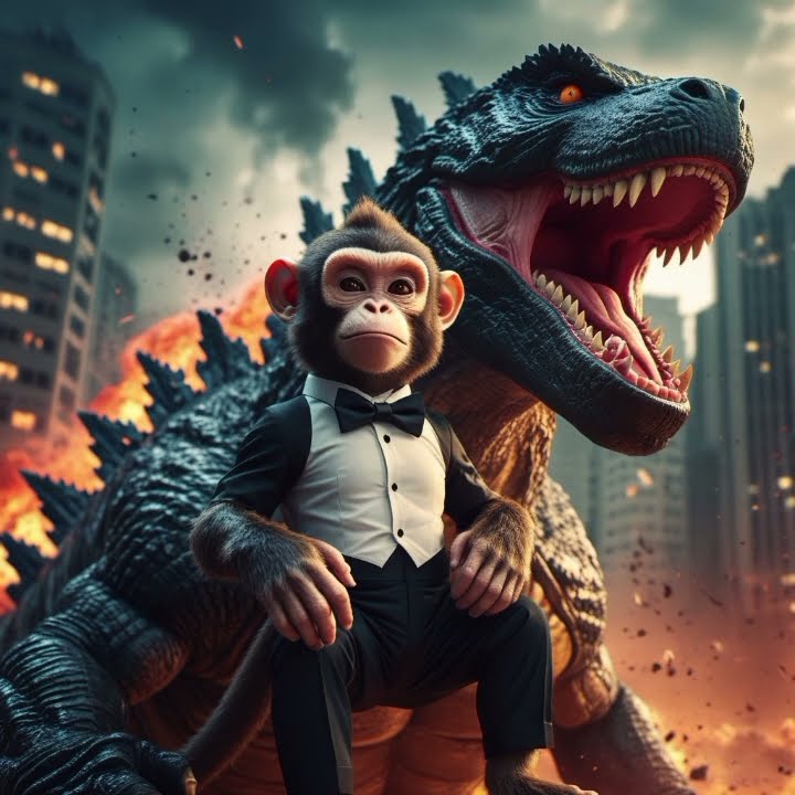 Godzilla & monkey - YouTube