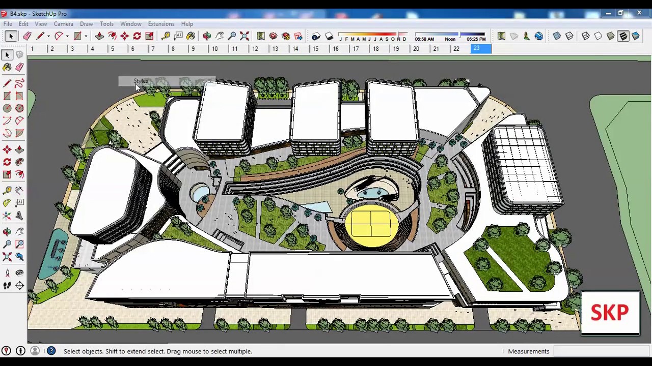 SKETCHUP 3D MODEL COMPLEX COMMERICAL - B4 - YouTube