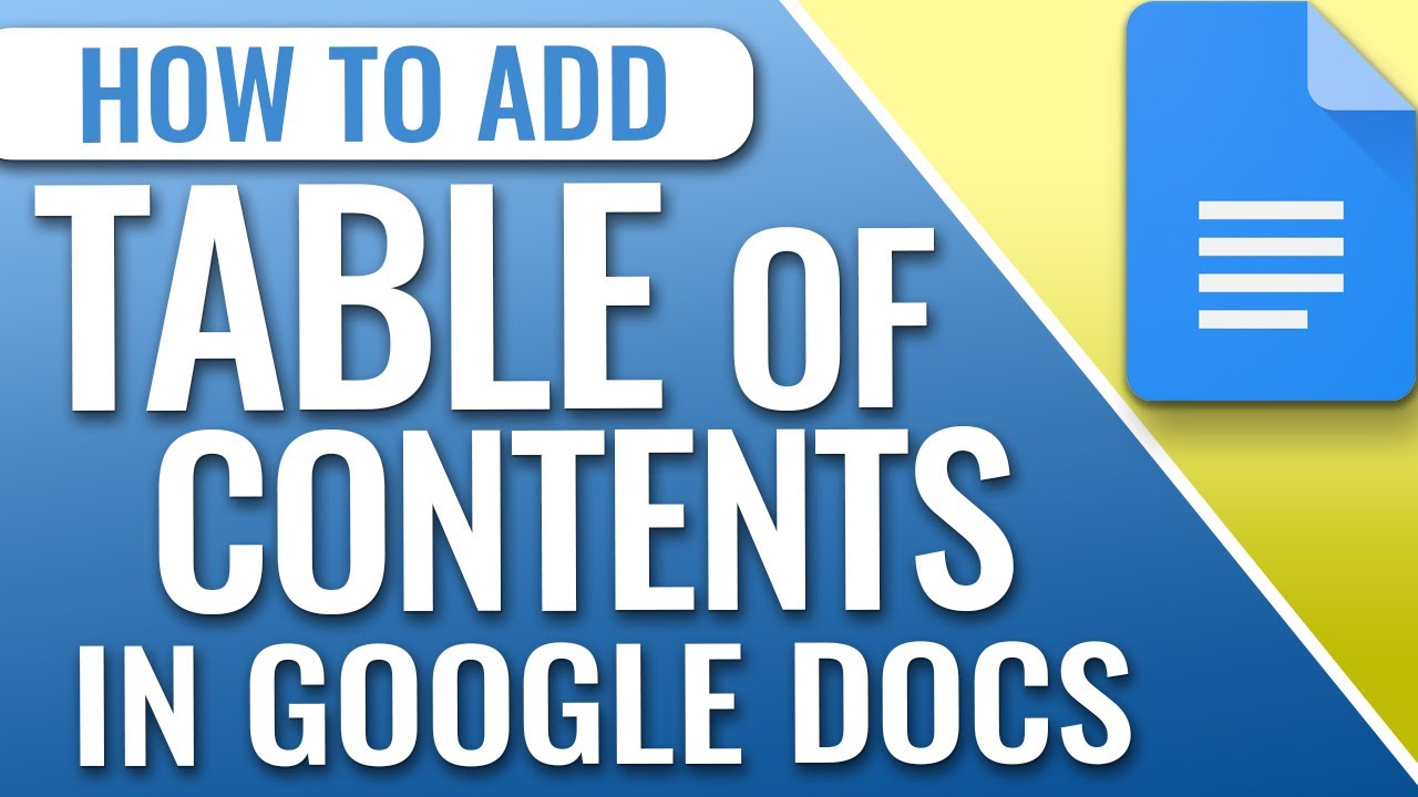 How To Create Table Of Contents In Google Docs YouTube How To Create Table Of Contents In Google Docs YouTube