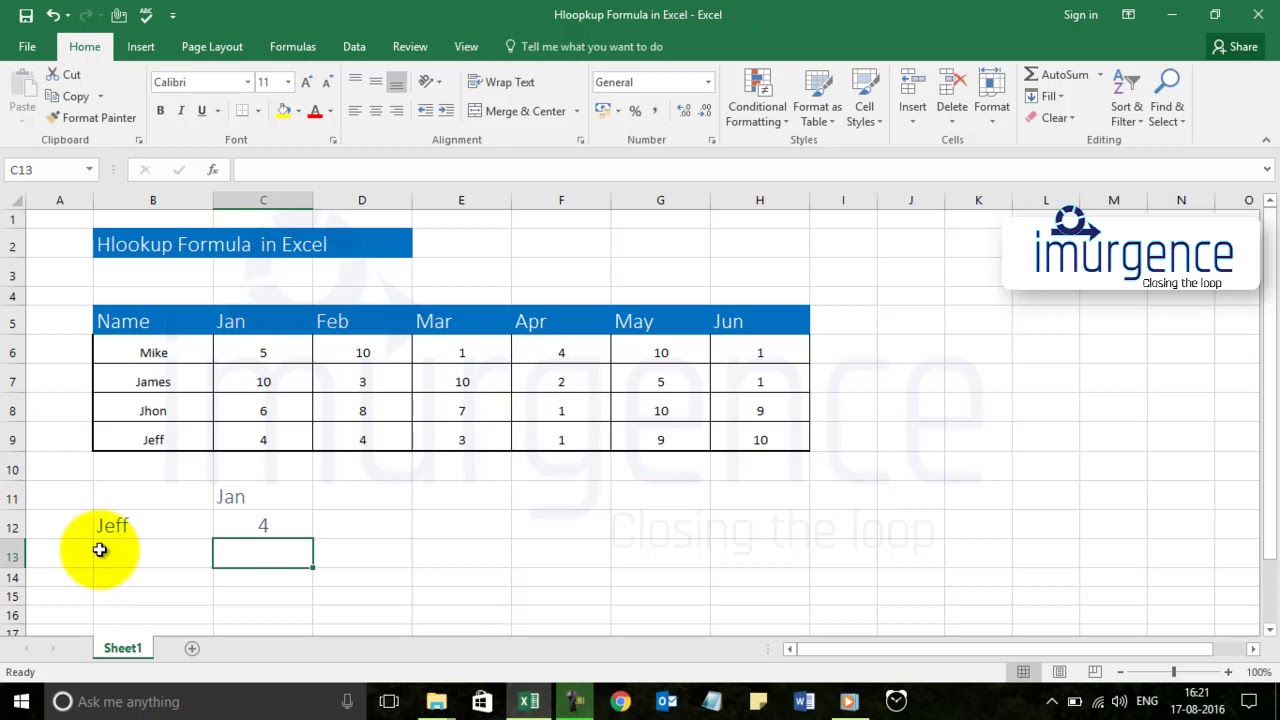Beginner Excel Module Hlookup In Excel Excel Tutorial Youtube