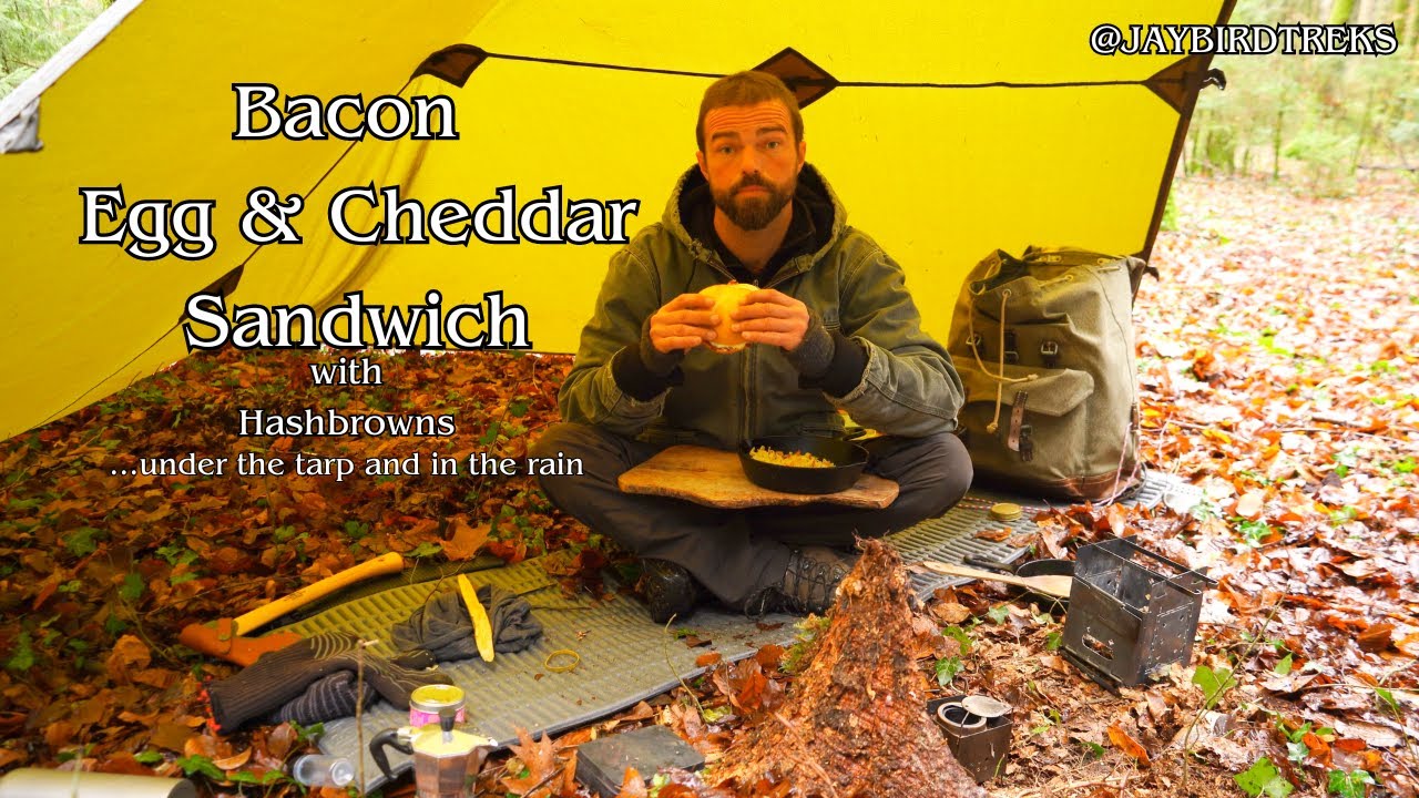 Bacon Egg Cheddar Sandwich / Hasbrowns / Under the Oilskin Tarp in the ...