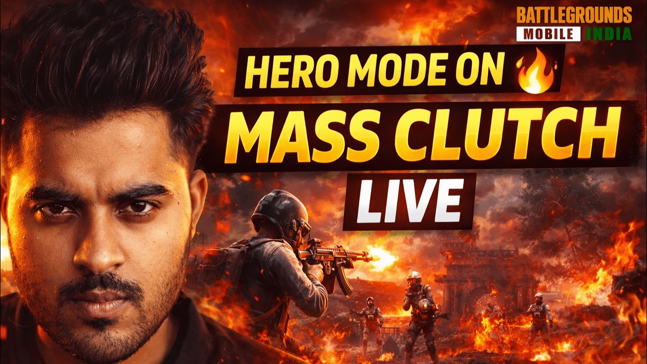Mass Entry BGMI LIVE 🔥 1v4 Clutches | South Hero vijay deverkonda Vibes ...