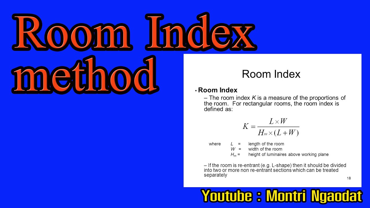 ออกแบบไฟฟ้าและแสงสว่าง EP18 การออกแบบแสงสว่าง วิธี Room index - YouTube