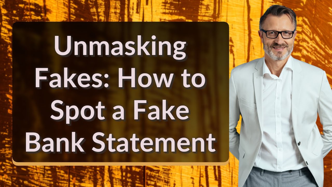 Unmasking Fakes: How to Spot a Fake Bank Statement - YouTube