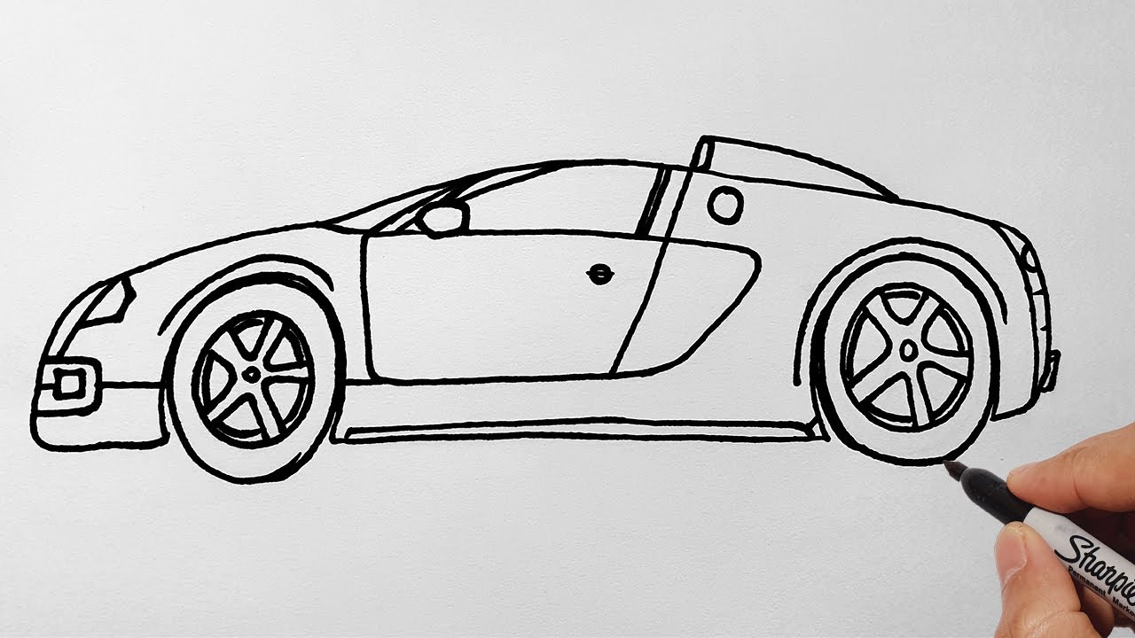 Classic Bugatti Car | How To Draw A Bugatti Chiron - YouTube