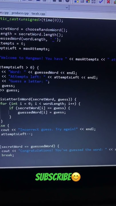 Hangman Ide Dev C Cppprogramming Youtube