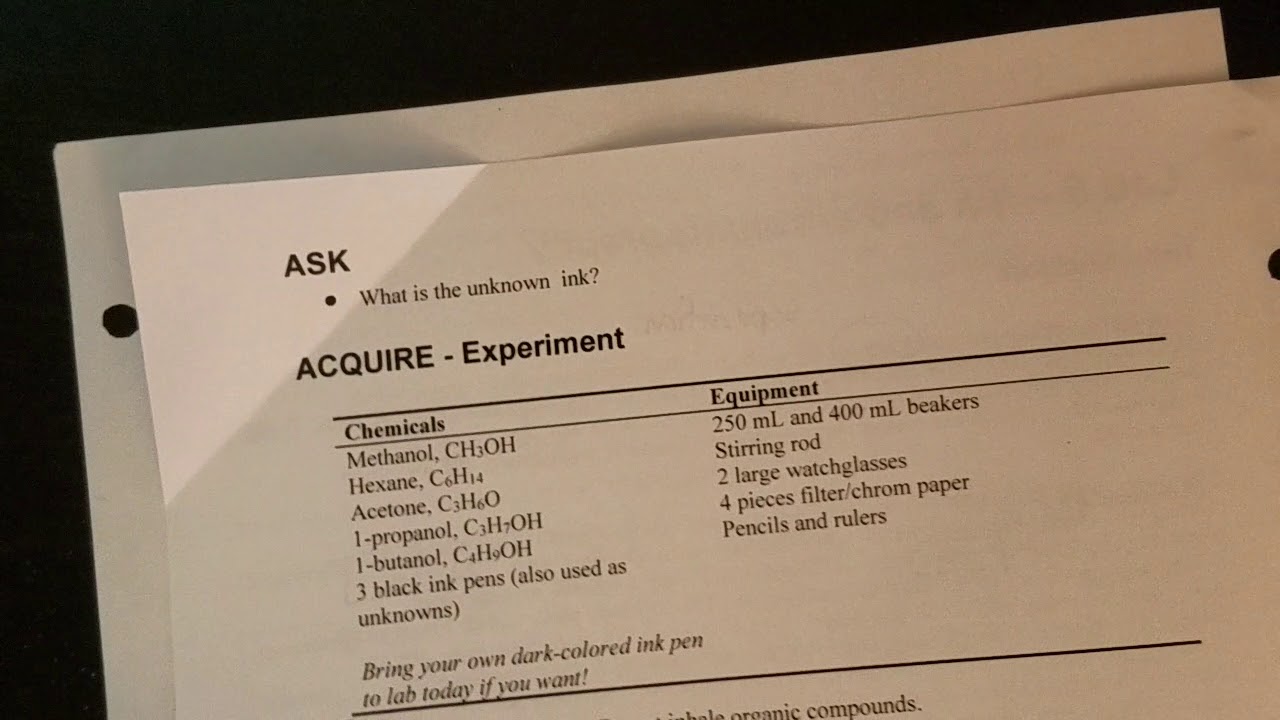 Lab 5 - Chromatography - Prelab - YouTube