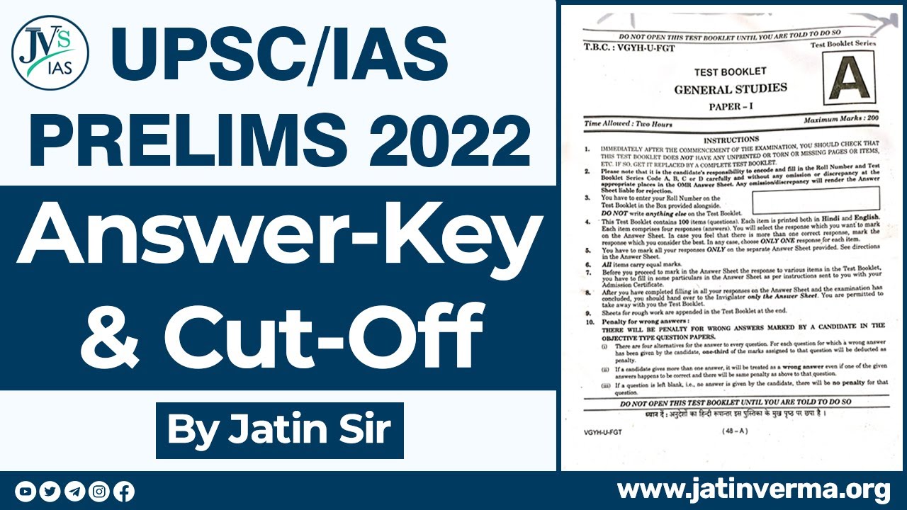 UPSC Prelims GS Question Paper 1 2022 Answer key, Analysis & Cut-off ...