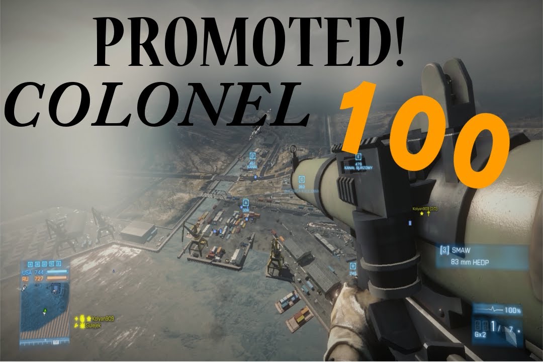 Battlefield 3- reaching colonel 100 in epic way! - YouTube