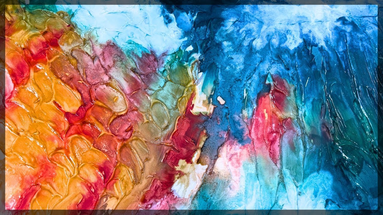 Abstract Painting - Using a Gel Medium + Alcohol Inks To Create A Neat ...