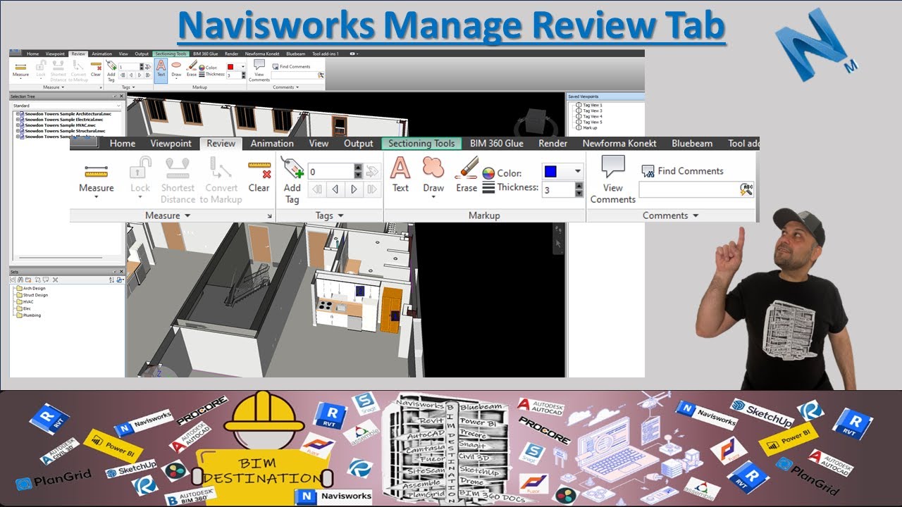 Navisworks Manage Review Tab Tutorial | Measure, Tag, Comment & Markup ...