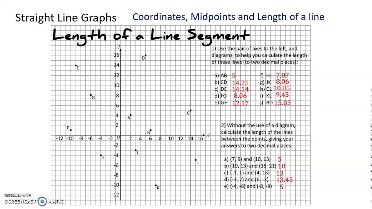 Straight Line Graphs Lesson 2 Answers - YouTube