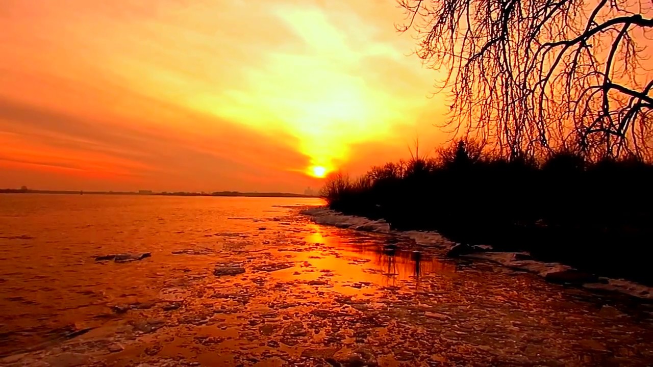 Icy Sunset in Detroit - YouTube