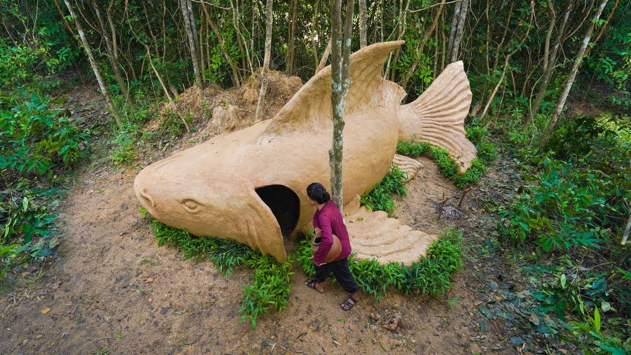 How to Build the Most Beautiful Gold Fish Shape Shelter ...