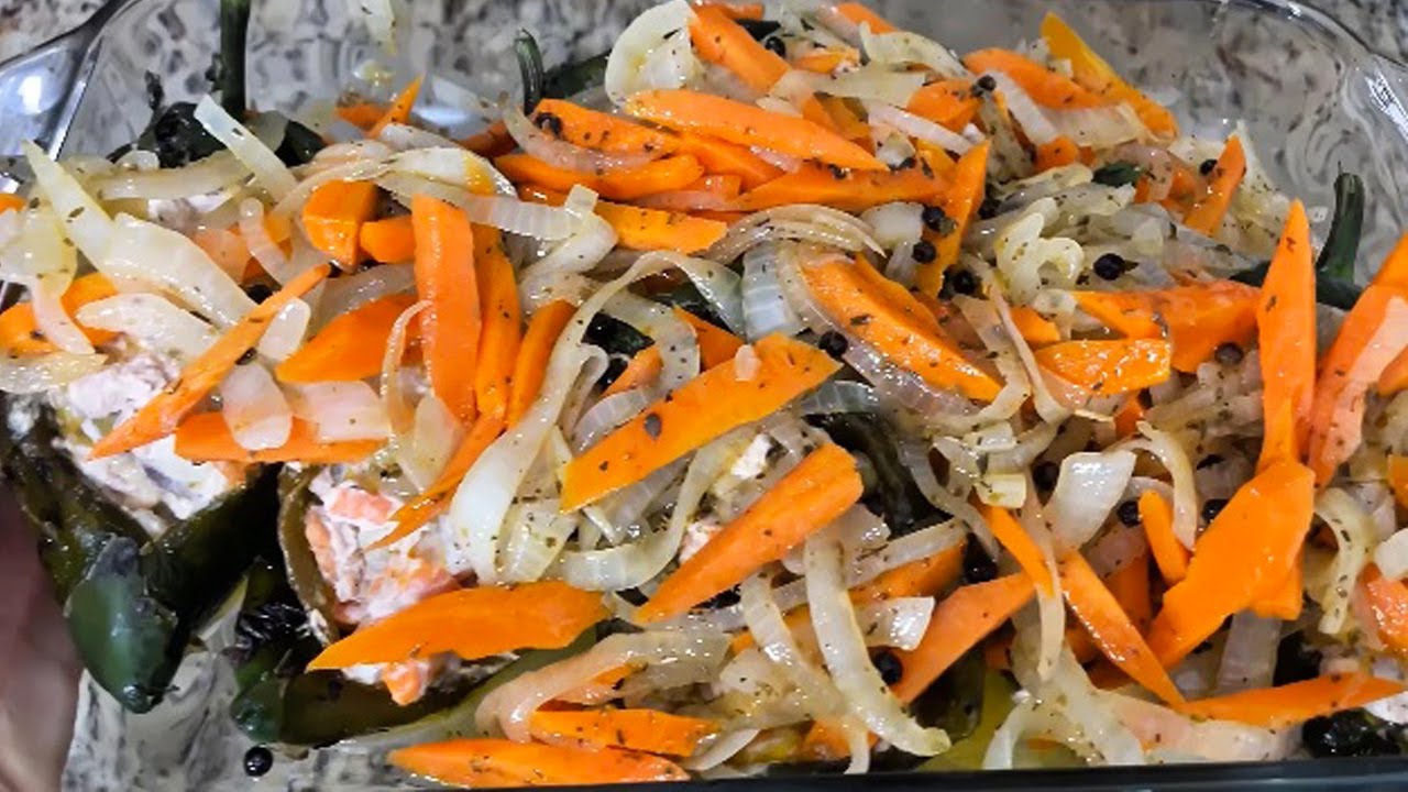 CHILES RELLENOS DE ATUN EN ESCABECHE | IRIS COCINABLOG - YouTube