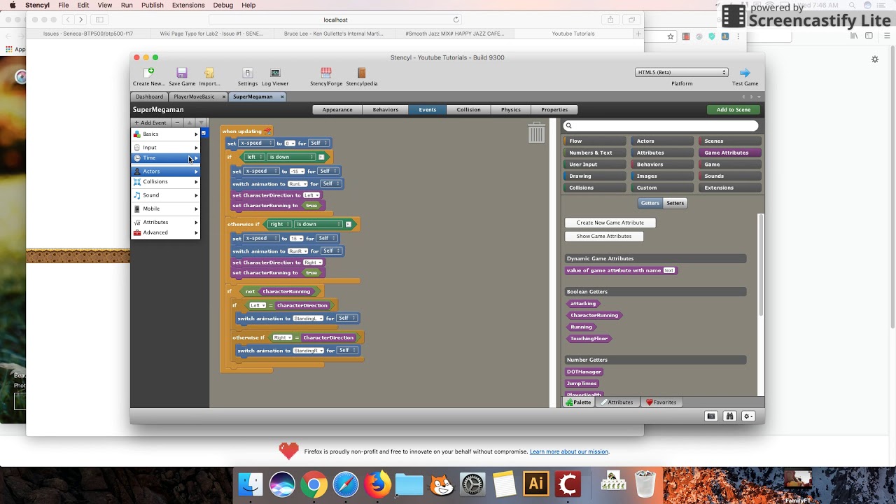 Stencyl - Player Designer - Lesson 2B - Moving Our Character Self ...