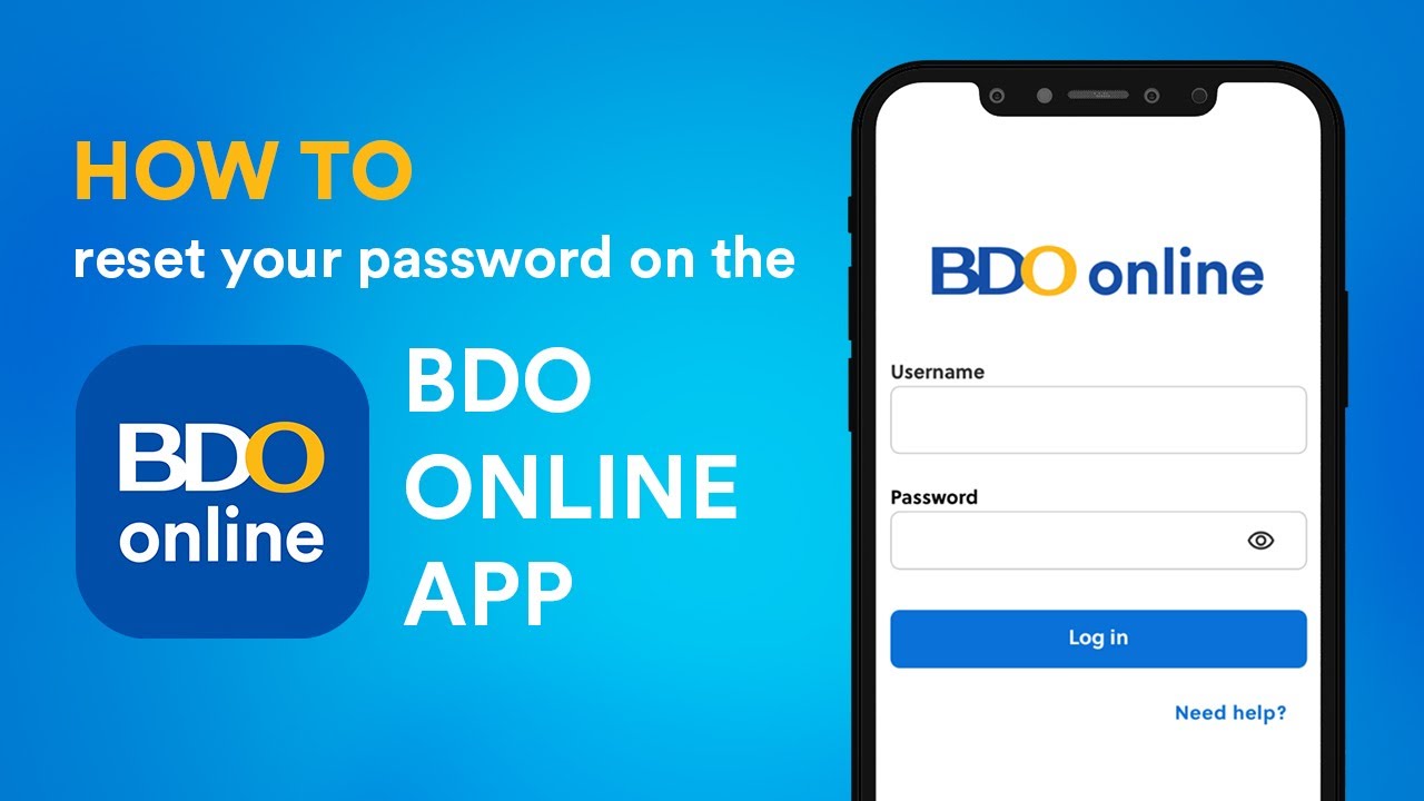 How to reset your password on the BDO Online app - YouTube