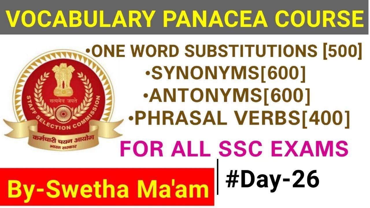 Top 600 Synonyms [DAY-26]//ENGLISH VOCABULARY PANACEA COURSE//Full ...