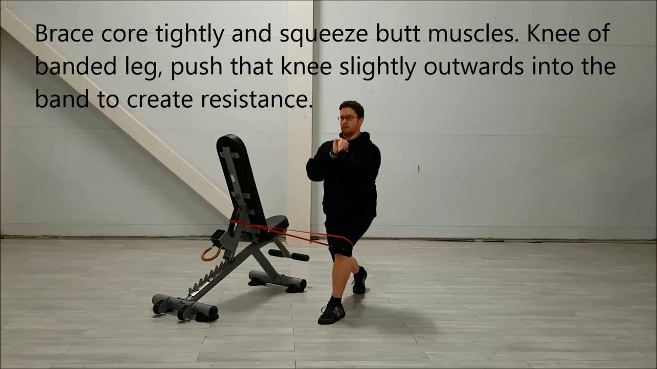 Band Resisted Split Squats - YouTube