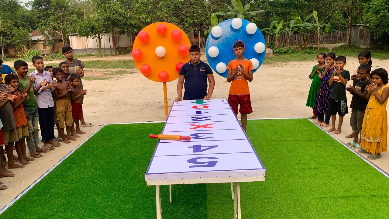 Who will win the balloon-popping competition by rolling belan? - YouTube