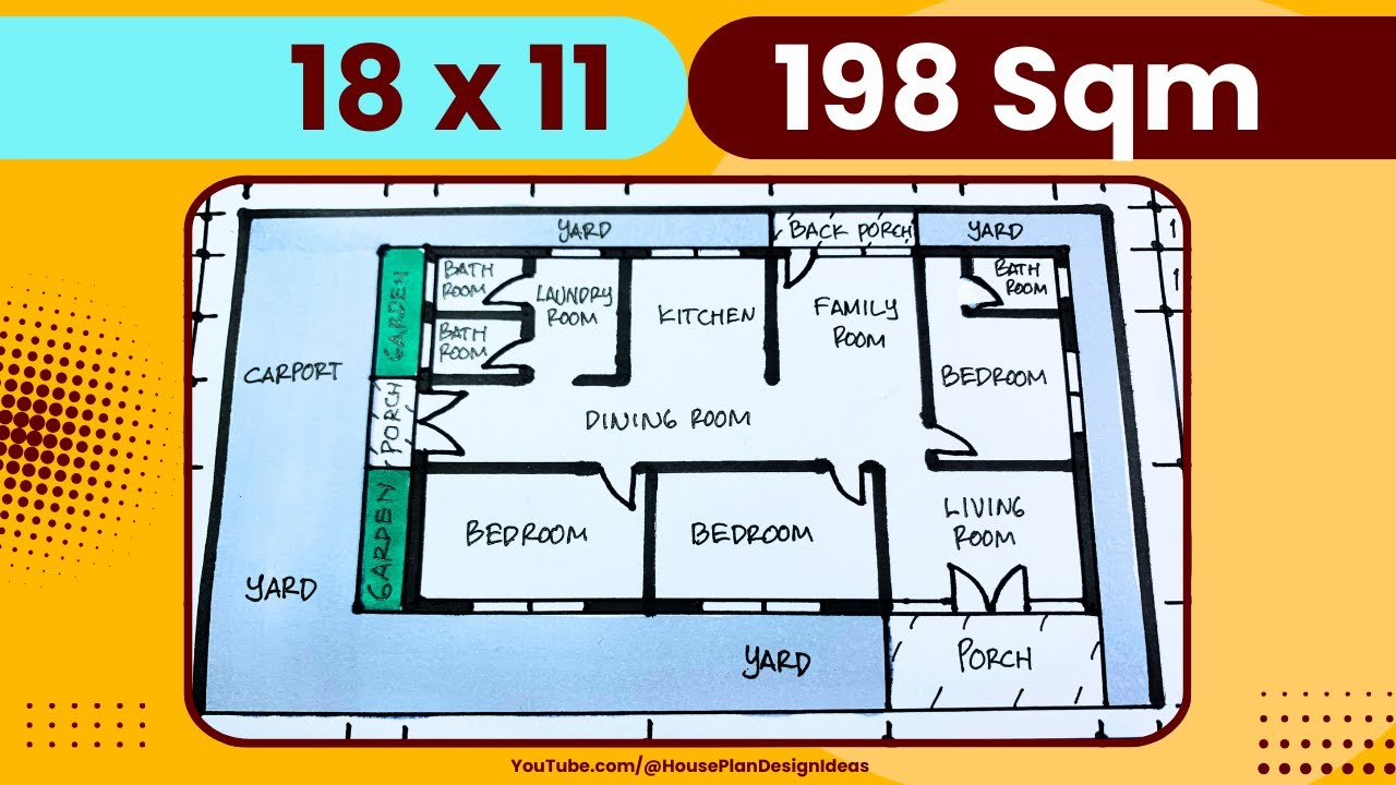 18x11 House Plan Design 198 square meter 3 Bedroom - YouTube