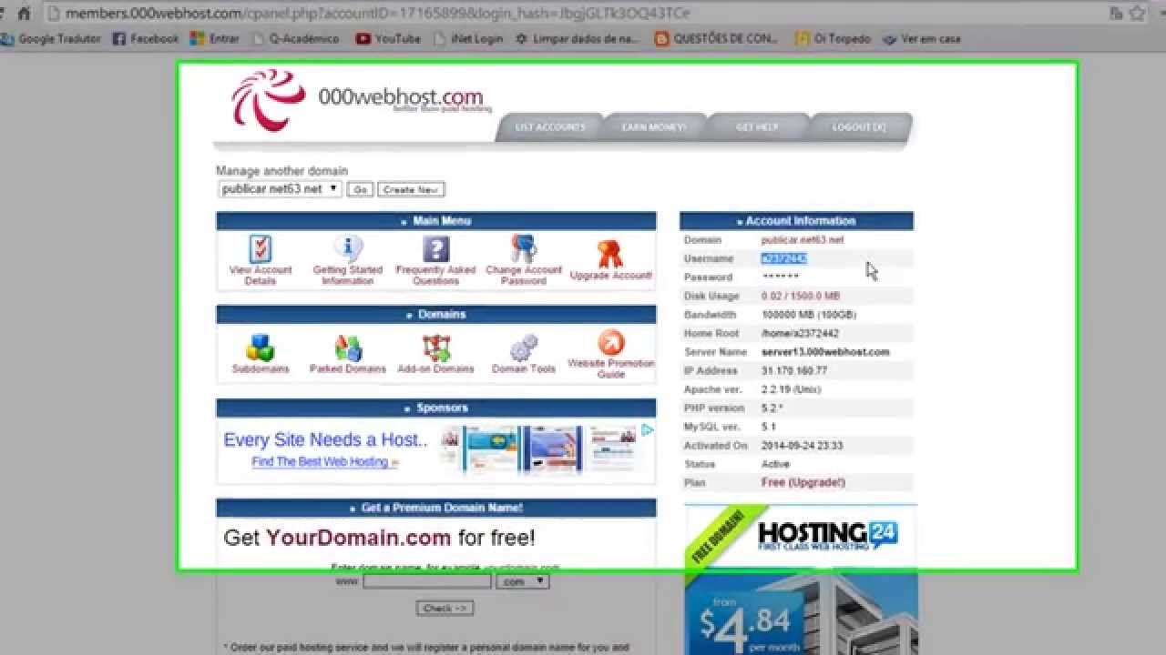 Publicar site grátis no 000webhost - Usando FileZilla Client - YouTube