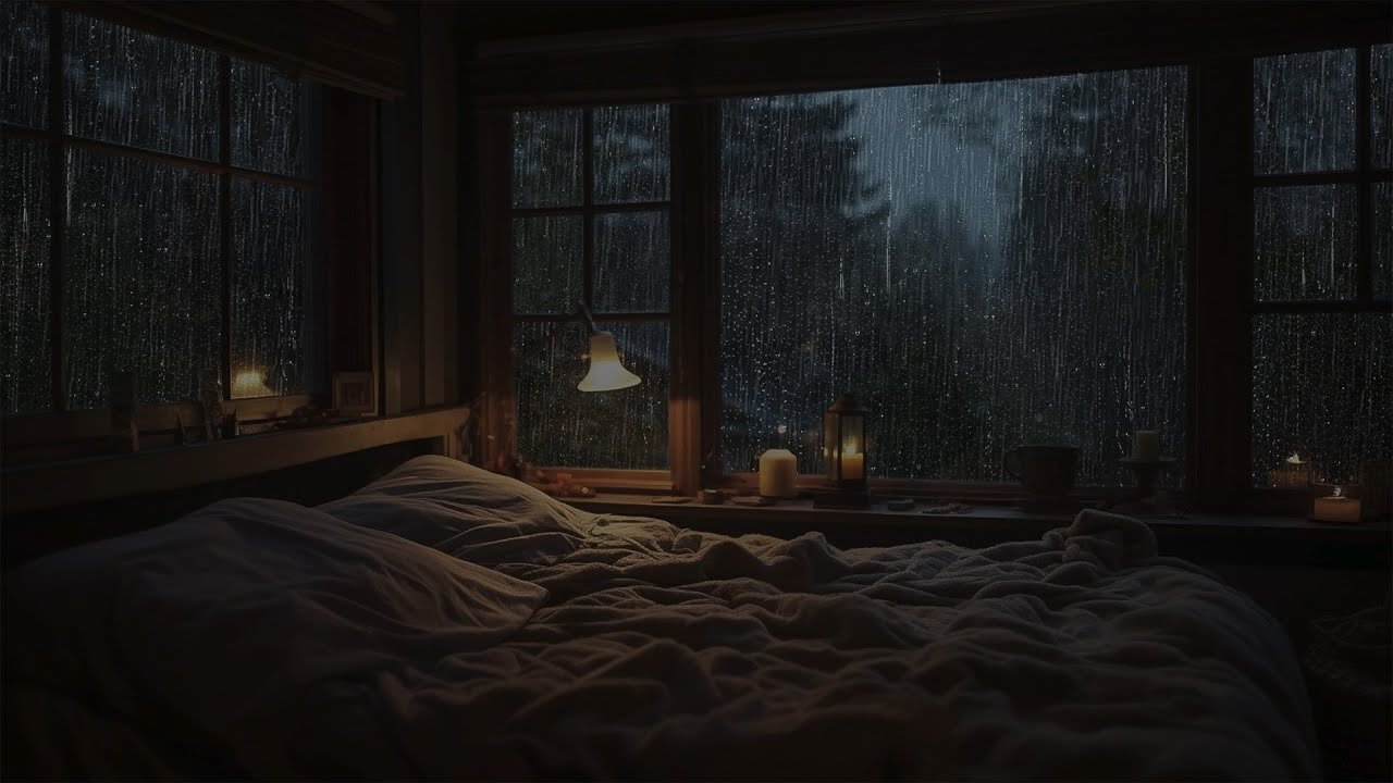 Rainy Night with Cozy Bed | Soothing Rain Sounds in Forest | Reduce ...