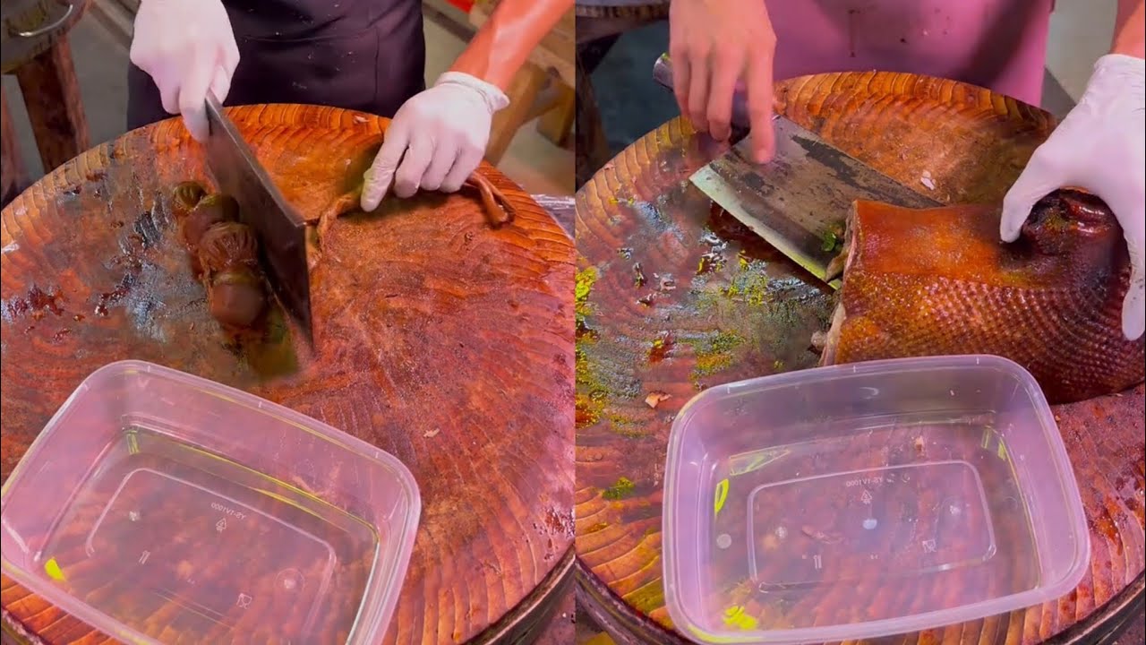 Offal platter ~ "Knife skills "Lion head goose" - YouTube