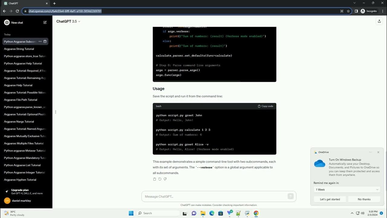 Python Argparse Subcommand Youtube