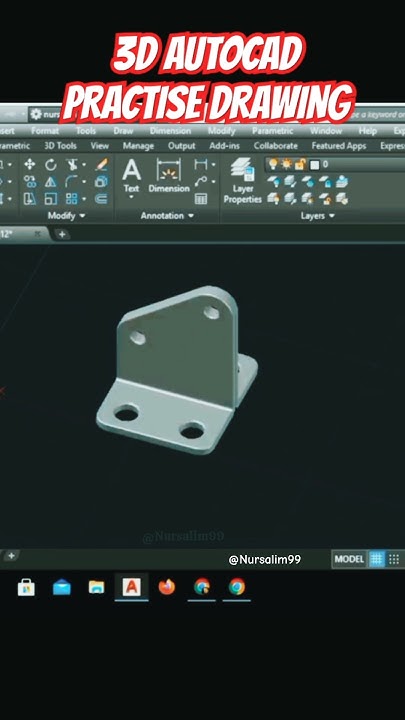 3D AUTOCAD PRACTISE DRAWING | AutoCAD Drawing - Bracket Plate - YouTube