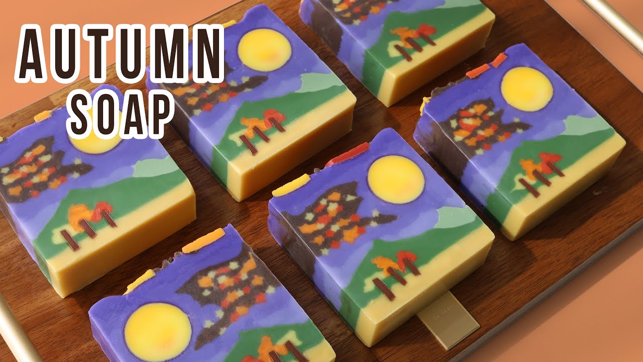 🍁Autumn Full Moon Soap 🌝 가을 추석 보름달 #비누만들기 (NG영상 포함, Post-credit ...