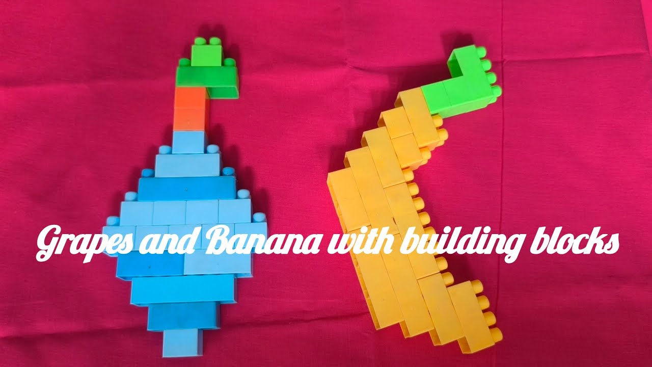 Grapes 🍇 and Banana🍌 with building blocks | Fruits with building blocks ...