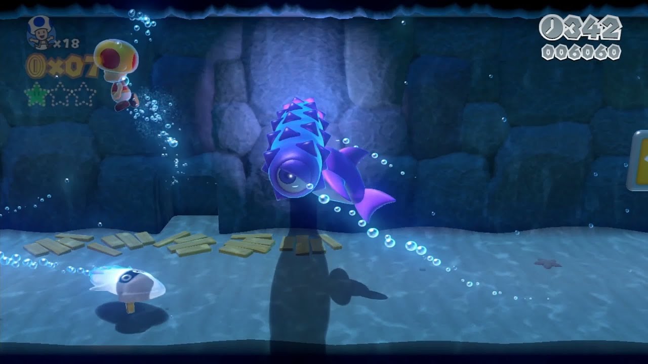 Super Mario 3D World (Wii U) | World Castle-6 Rammerhead Reef | Episode ...