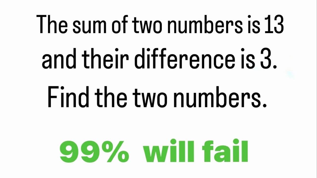 How to solve word problem involving simultaneous equations - YouTube