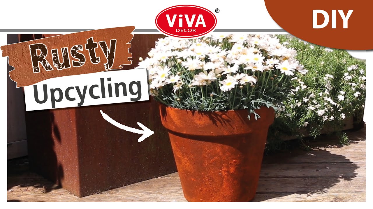 Flower Pot upcycling idea with rust effect #diy #foryou #creative #tips ...