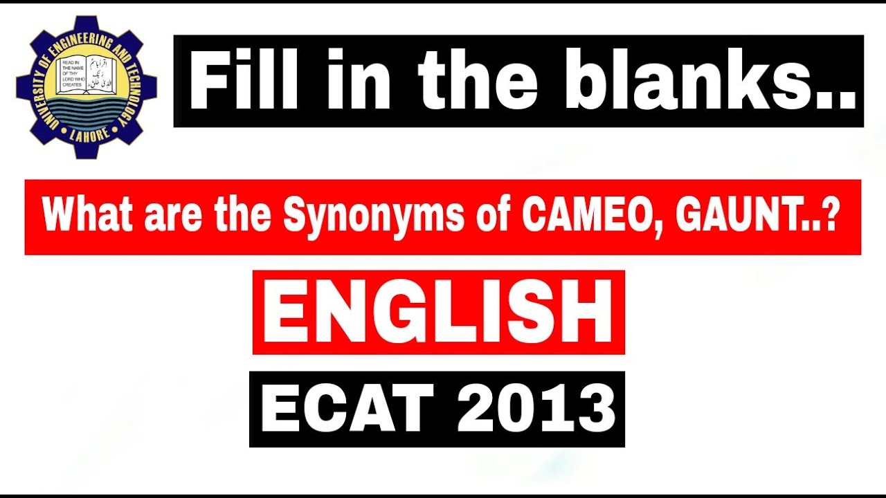 ECAT past paper 2013 complete solution | UET | ecat paper (English ...