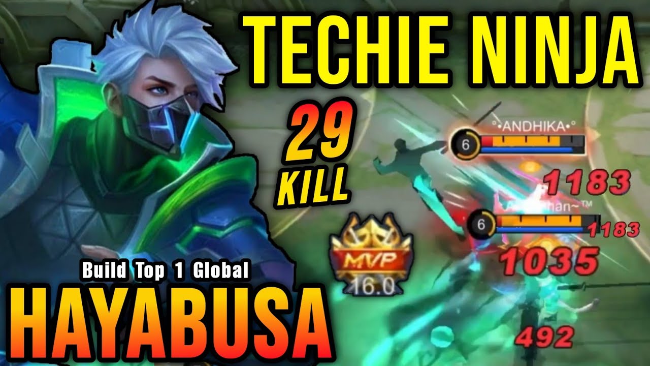 29 Kills!! Techie Ninja Hayabusa New ELITE Skin!! - Build Top 1 Global ...