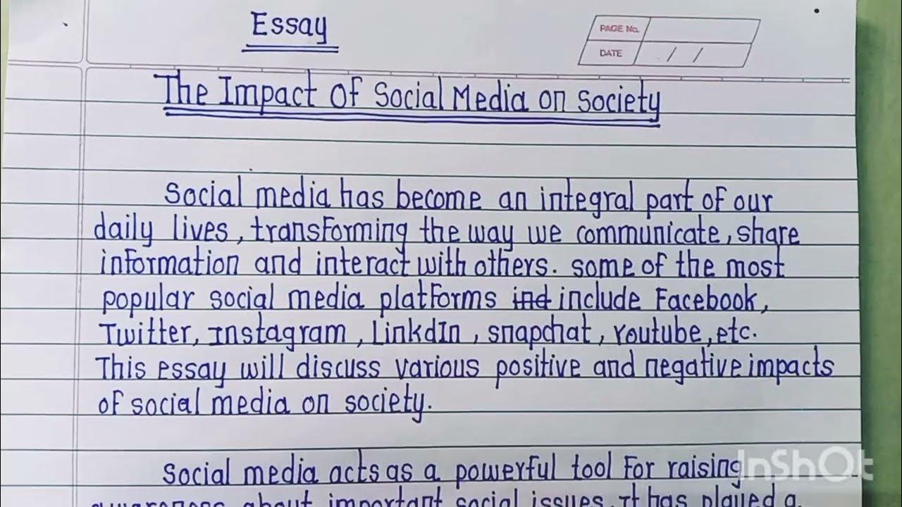 Essay: Impact of social media on society#socialmedia # ...