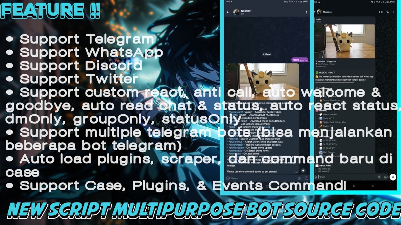 🏮💡SOURCE CODE BASE WHATSAPP SUPPORT 3 BOT DAN CASE PLUGINS💡🏮 - YouTube