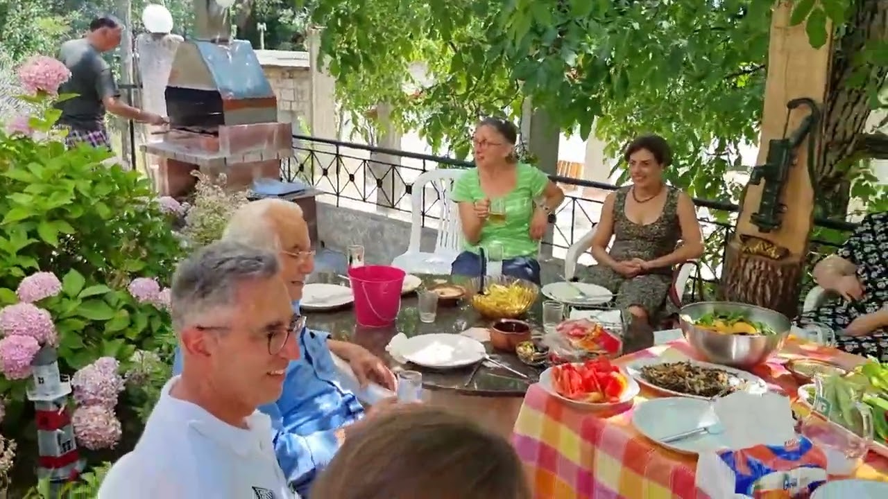 Lebanese lunch, Veranda at Qartaba Lebanon summer, Arak, Manoushe ...