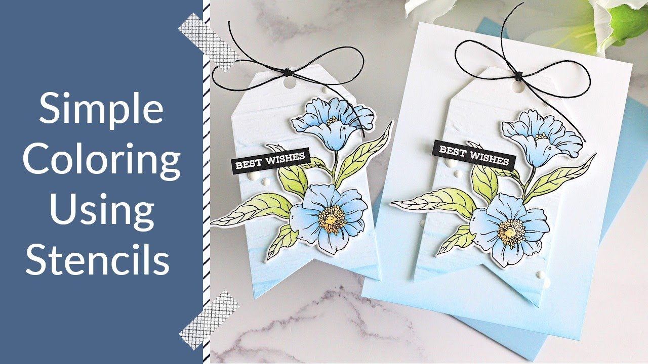 Adding Quick & Simple Coloring with Floral Stencils - YouTube