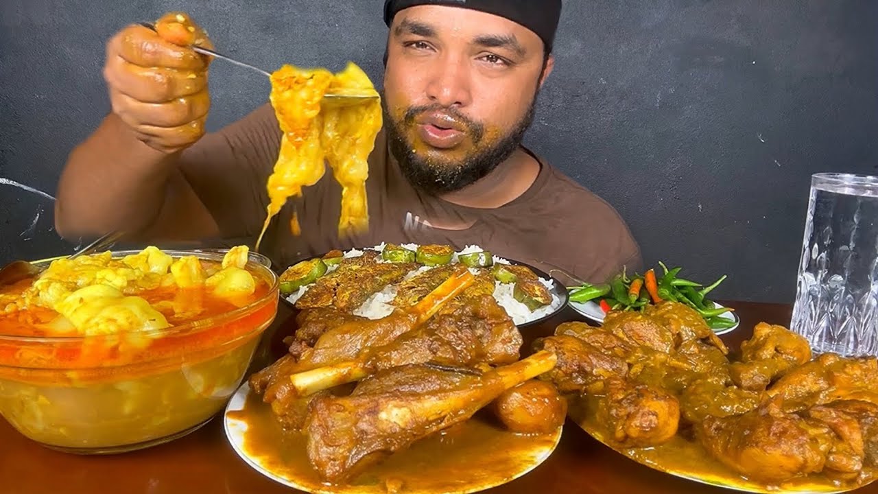 SPICY MUTTON FAT CURRY, MUTTON CURRY AND CHICKEN LEG PIECE CURRY WITH ...