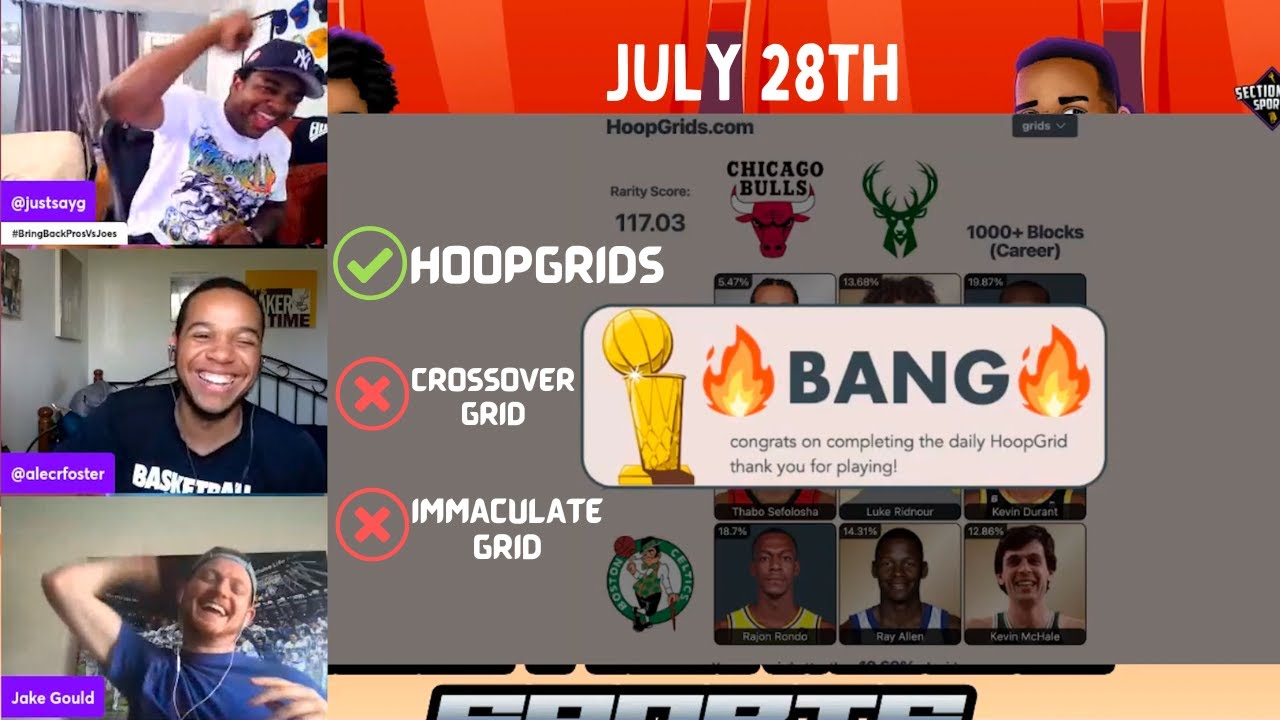 NBA CROSSOVER GRID, IMMACULATE GRID AND HOOPGRIDS CHALLENGE, JULY 28TH ...