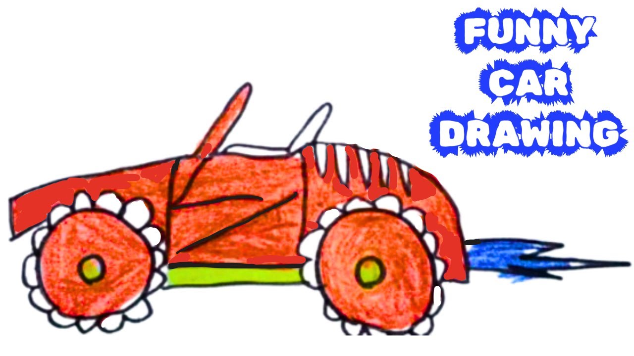 CUTE CAR DRAWING! HOW TO DRAW FUNNY CARS! FUNNY CAR DRAWING! - YouTube