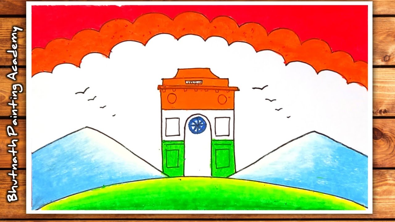 republic day special drawing for beginners - YouTube