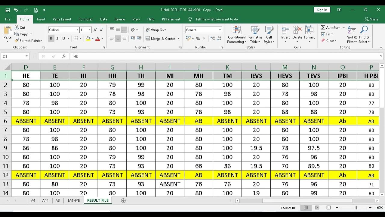 How To make Report Card 30 Seconds in MS EXCEL - YouTube