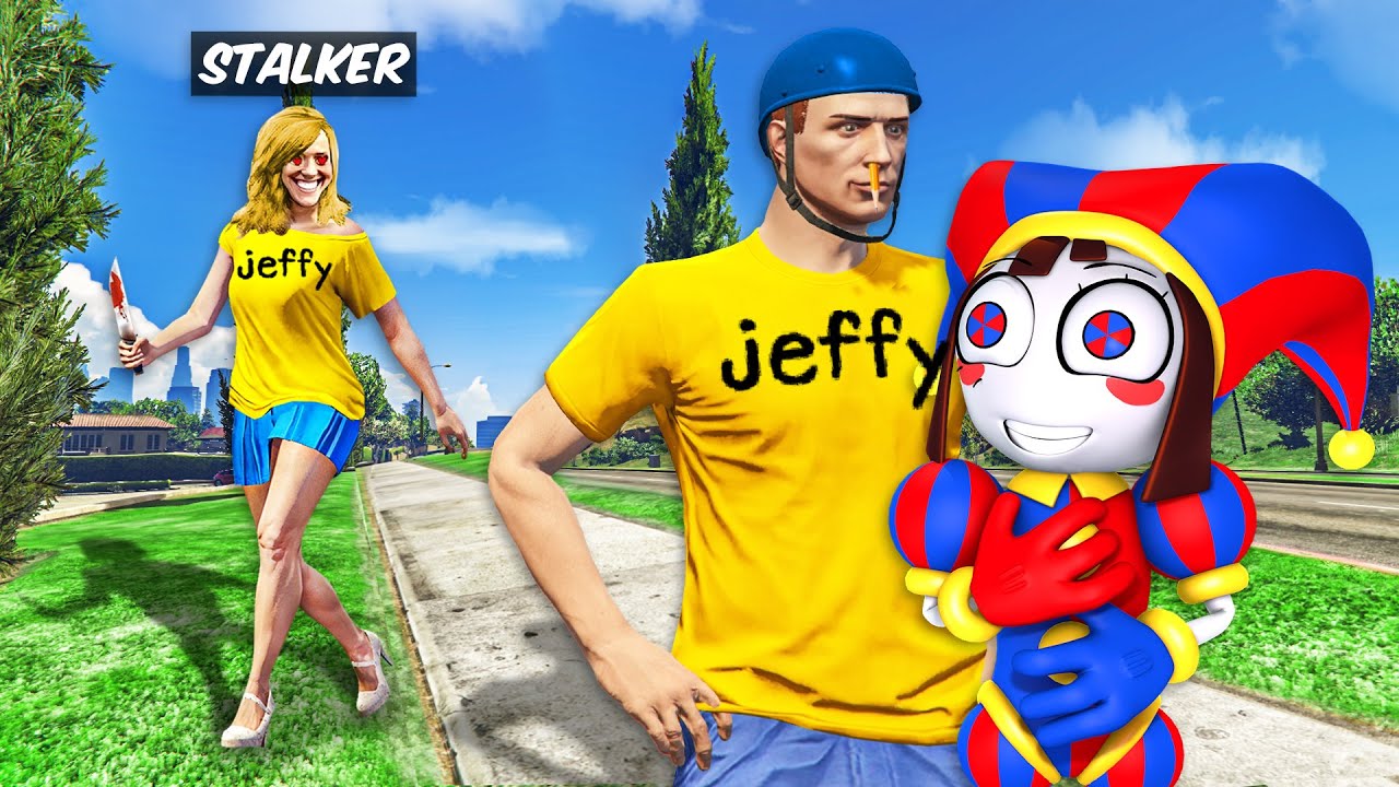 Jeffy & POMNI Were STALKED by CRAZY FAN GIRL in GTA 5! - YouTube