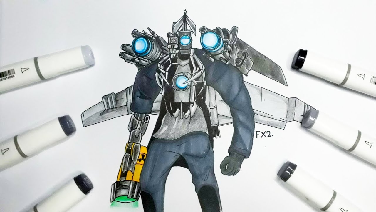 How to draw Upgraded Titan Cameraman acid hand - YouTube